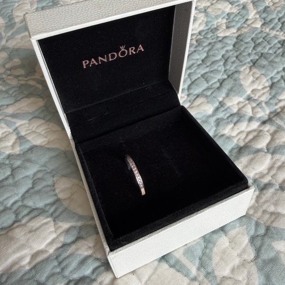 Pandora | Jewelry | Pandora Silver Band With Sparkling Accents | Poshmark